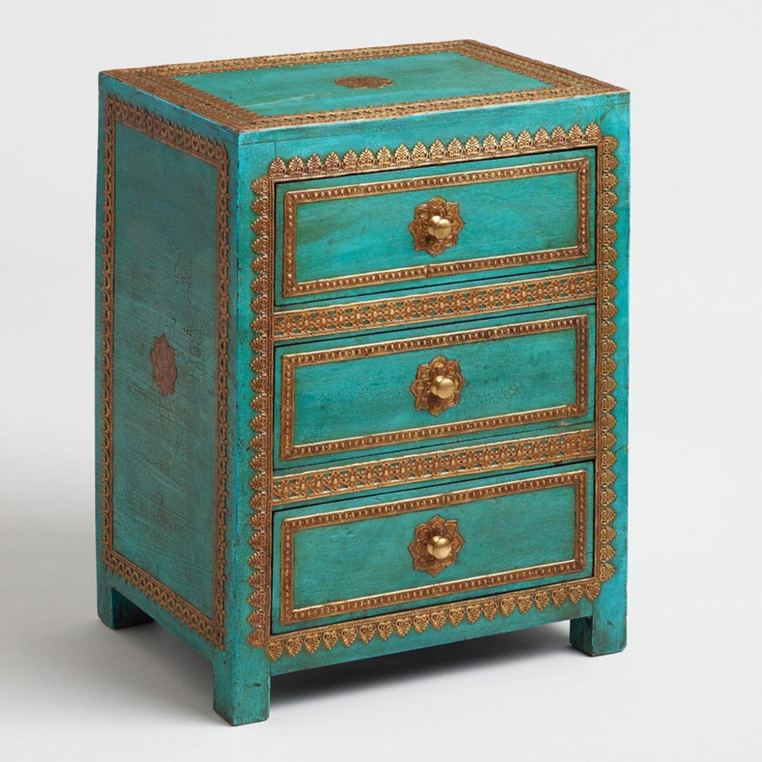 ARI Indian Solid Mango Wood Hand Carved Brass | Furniture Home LLC – R ...